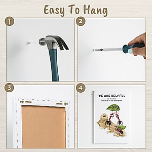 Montessori Canvas Wall Art for Babies - 3 Sizes, Ants Playroom Wall Decor, We Are Helpful Quote - Giclee Framed Animal Prints for Nursery in Damage-Resistant Canvas - Ready to Hang Wall Art (12"x18")