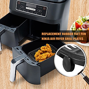 Air Fryer Replacement Parts for Ninja Foodi Airy Fryer, 8 PCS Food Grade Air Fryer Rubber Bumpers Feet Tabs Tips Accessories for Ninja Foodi DZ201 DZ071 DZ090 DZ100 DZ401 DZ550 DualZone Air Fryer
