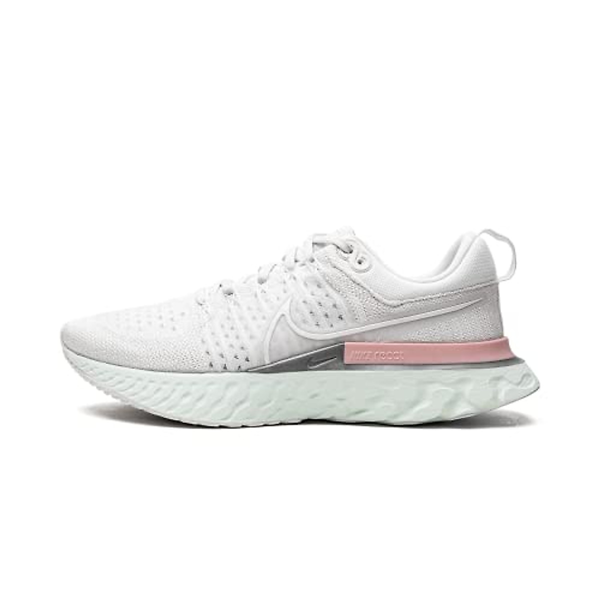 Nike Women's React Infinity Run Flyknit 2 Shoe, Pure Platinum Brt Crimson Sunset Pulse Football Grey White, 9.5