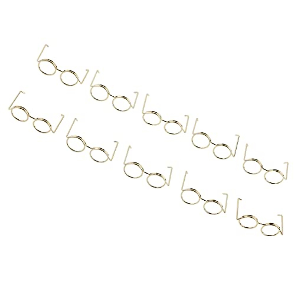 Paper Clip, 10Pcs Metal Rose Golden Small Eyeglass Shape Bookmark for Fixing Card Book File for Office Home School Supplies