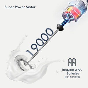 Electric Milk Frother Handheld, Battery Operated Whisk Beater Foam Maker for Coffee, Cappuccino, Latte, Matcha, Hot Chocolate, Mini Drink Mixer