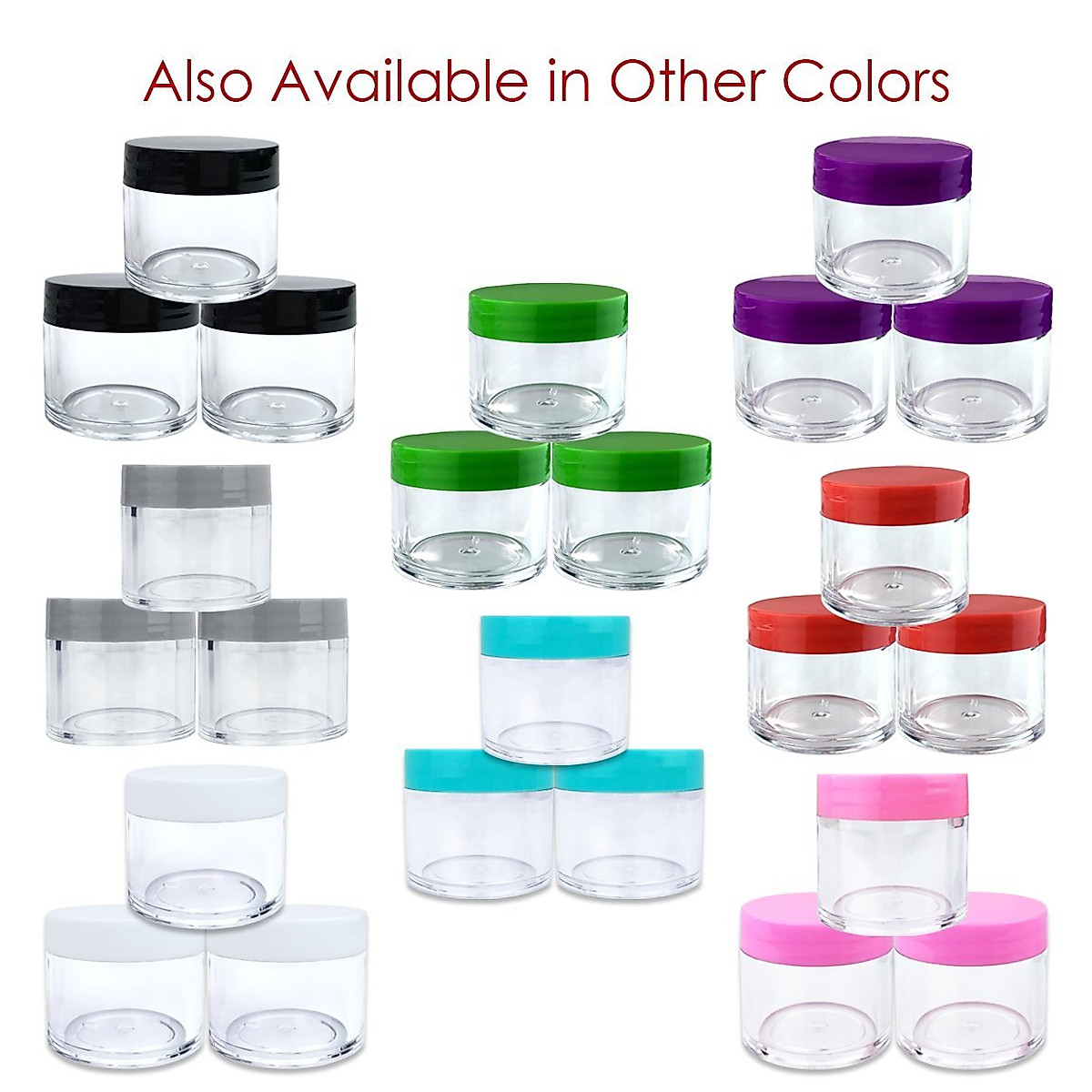 (Quantity: 30 Pieces) Beauticom 30G/30ML (1 Oz) Round Clear Jars with Black Flat Top Lids for Beads, Gems, Glitter, Charms, Small Arts and Crafts - BPA Free