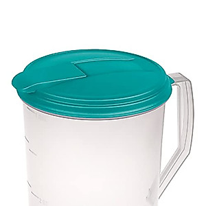 Sterilite 1-Gallon Round Plastic Pitcher and Spout, Clear w/Color Lid (6 Pack)
