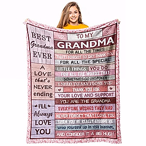 Loxezom Grandma Gifts, Gifts for Grandma from Granddaughter, Nana Gifts, Best Grandma Christmas Birthday Gifts Throw Blanket 60" x 50", Grandma Gifts from Grandchildren, Grandmother Granny Gifts Ideas