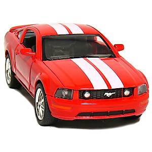 KiNSMART 2006 Ford Mustang GT Hardtop 1/38 Scale Diecast Car (Stripe red)