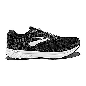 Brooks Womens Revel 3 Running Shoe - Black/Blackened Pearl/White - B - 11.5