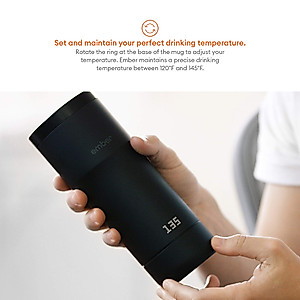 Ember Temperature Control Travel Mug, 12 Ounce, 2-hr Battery Life, Black - App Controlled Heated Coffee Travel Mug