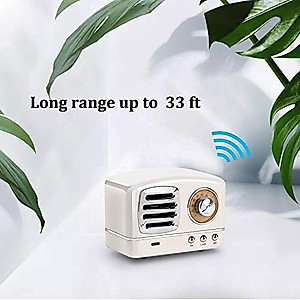 Dosmix Wireless Stereo Retro Speakers, Portable Bluetooth Vintage Speakers with Powerful Sound, Answering Calls, Alexa Support, TF Card, AUX for Kitchen Bedrooms Party Outdoor Android iOS White