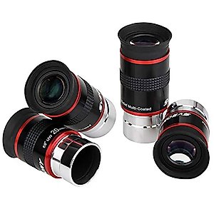 SVBONY Telescope Eyepiece FMC Broadband Green Film Telescope Accessory 1.25 68 Degree Ultra Wide Angle Eyepiece Set for Astronomical Telescope(6mm 9mm 15mm 20mm)