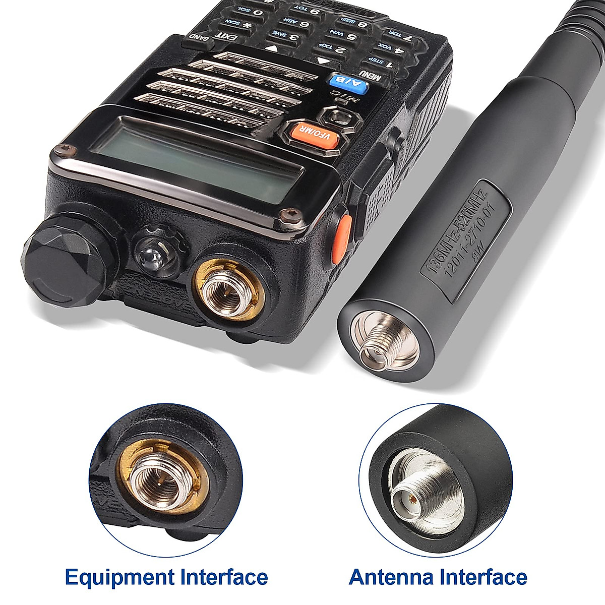 Bingfu CS Tactical VHF UHF SMA-Female Antenna 49 inch Dual Band 136-520MHz Gooseneck Ham Radio Antenna Compatible with Kenwood Baofeng UV-5R BF-F8HP UV-82 BF-888S UV-5X3 UV-9R Handheld Two Way Radio