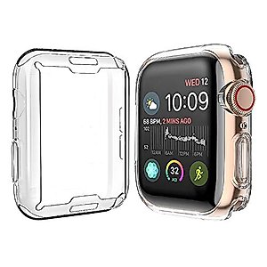 [2-Pack] Julk 40mm Case for Apple Watch Series 6 / SE / Series 5 / Series 4 Screen Protector, Overall Protective Case TPU HD Ultra-Thin Cover for iWatch, Transparent