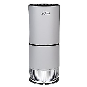 Hunter Fan Company HP670 True HEPA Air Purifier for Allergies, Removes Dust, Smoke, Mold, and Pollen, Covers up to 195 Sq. Ft., Digital Tall Tower, White