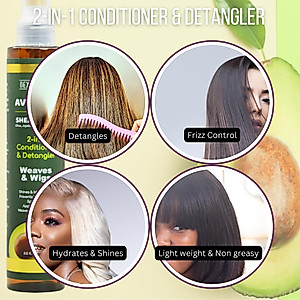 On Natural Next Image Avocado & Shea Butter 2-in-1 Conditioner & Detangler, 8 Ounce