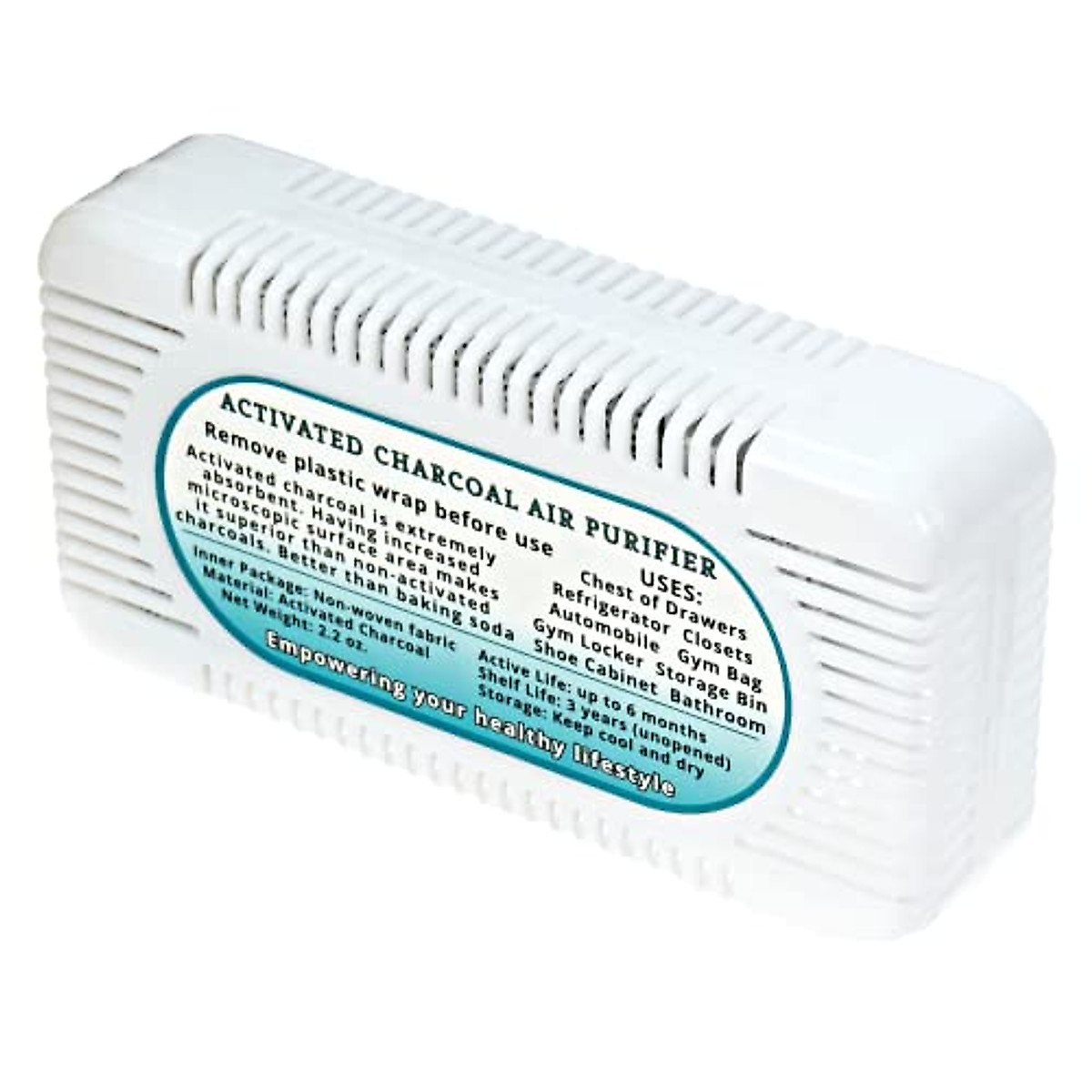 HANDS ON HYGIENE Refrigerator Air Purifier - Natural Activated Charcoal - More effective than baking soda - Eliminates odors from refrigerators, freezers, coolers and lunch boxes. (4)