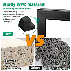 KINLINK 11x14 Picture Frame Black, Photo Frame with Plexiglass for Picture 8x10 with Mat or 11x14 without Mat, Composite Wood Picture Frame for Table Top and Wall Mounting, Set of 6