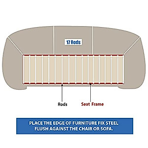 Product Trend Furniture Fix Steel for Chair, Sofa, Loveseat, Mattress, or Couch-Cushion Support, Supercomfortable Nonslip Adjustable Seat Support, Extend Furniture Life, (66 x 17) Inches Deep (Beige)