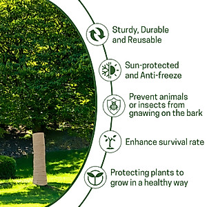 ZELARMAN 2 Pack Natural Burlap Fabric Tree Protector Wraps,7.8" Wide x 118 "Long Winter-Proof Tree Trunk Guard Protector Wrap,Suitable for Keep Plant Warm and Moisturizing, Animal Bites