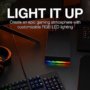 Seagate FireCuda Gaming Hub External Hard Drive HDD 16TB - USB 3.2, Customizable RGB LED lighting, Dual forward-facing USB for Desktop PC with Rescue Services (STKK16000400)
