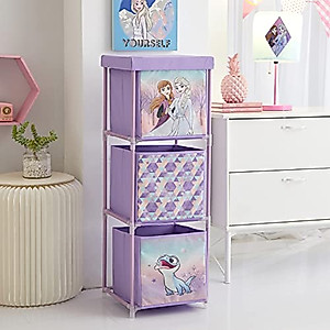 Idea Nuova Disney Frozen 3 Tier Fabric Storage Organizer with 3 Cubes and Removable Lid