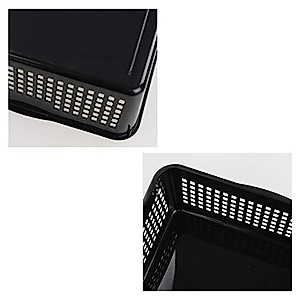 Hespama 6 Packs Plastic File Storage Baskets, Black A4 Paper Basket Trays