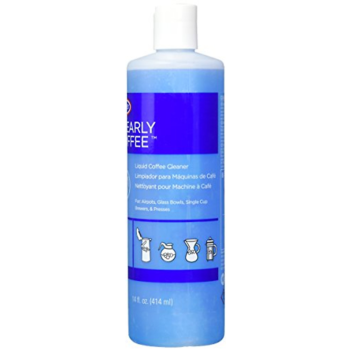 Urnex Clearly Coffee Pot Cleaner 14 Ounce (Made in the USA) French Press Liquid Cleaner for Glass Bowls Airpots Satellite Brewers and Thermal Servers Removes Coffee Oils