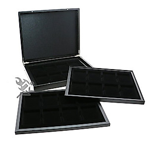 Black Coin Display Case for 24 Certified Coins (PCGS, NGC, etc. Slabs) by Lighthouse