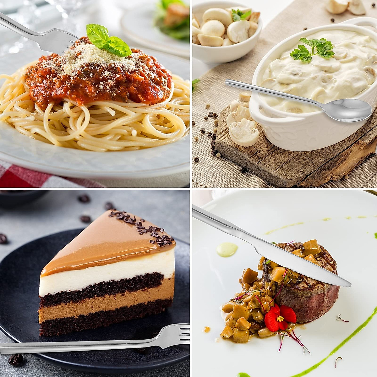 Silverware Set 20-Piece Stainless Steel Flatware Cutlery Set Service for 4, Tableware Utensils Set Includes Knife/Spoon/Fork for Kitchen Home Restaurant Gift, Mirror Polished, Dishwasher Safe Silver