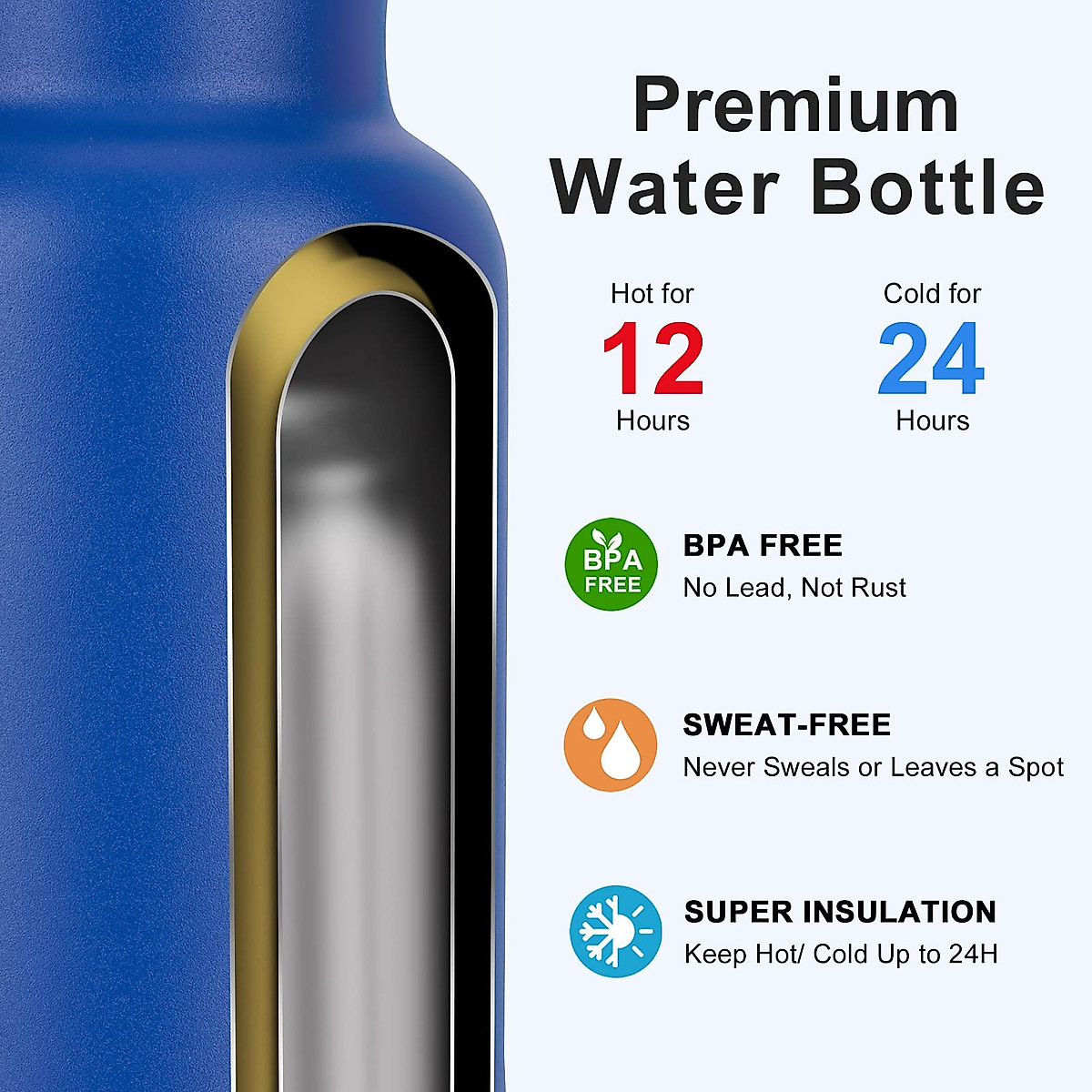 Mollcity Small Water Bottle-12 oz Stainless Steel Vacuum Insulated Water Bottle for Kids-Sports Water Bottle BPA Free for Boys, Girls