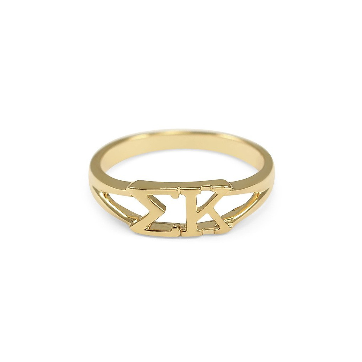 The Collegiate Standard Sigma Kappa 14k Gold Plated Sorority Ring with Greek letters (7.0)