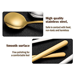 Kellegour 20 PCS Coffee Spoons,Espresso Spoons,Stirring Spoons,Gold Spoons,Mini Coffee Spoons,Long Handle Spoons,for Stirring Coffee, Dessert Cake,Ice Cream,Soup,Cappuccino 6.8Inch (gold)