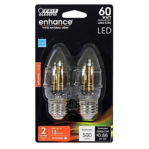 Feit Electric BPETC60/927CA/FIL BPETC60927CAFIL/2/RP Performance led, 3.5"H x 1.7"D, Product Specific, 2 Piece