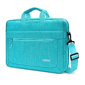 MOSISO Laptop Shoulder Messenger Bag Compatible with MacBook Air 15 inch M2 A2941/Pro 16 inch M3 A2991 M2 A2780 M1 A2485 A2141,15-15.6 inch Notebook with Adjustable Depth at Bottom, Hot Blue