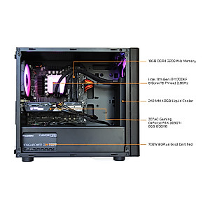 ZOTAC Gaming MEK Hero G1 I1736KFT Liquid Cooling Gaming PC Desktop Intel 11th Gen Core i7 11700KF, GeForce RTX 3060 Ti 8GB, 16GB 3200 MHz DDR4, 1TB M.2 NVMe SSD, RGB ‎- GH3060TI170KF01BL-U-W2B