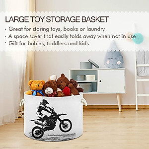Oyihfvs Rider Participates Motocross Bin Collapsible Waterproof Laundry Hamper Large Baby Nursery Bucket Organizer Handles Bedroom Closet Toys Gifts UT 07085 38 Multi 38 20inchx20inchx14inch