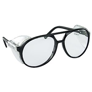 SAS Safety 5125 Classic Safety Glasses with Polybag, Black Frame/Clear Lens