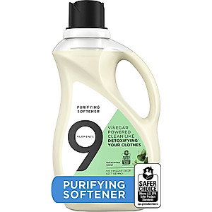9 Elements Laundry Purifying Softener Liquid, Eucalyptus Scent, 67 Ounce, Clear
