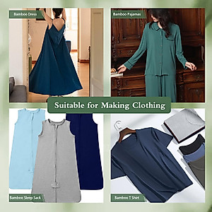 Homiest 100% Viscose Derived from Bamboo Fabric by The Yard, 98 Inch Wide Mustard Yellow Fabric Soft & Cooling Cloth Fabric, Silky Lining Fabric for Dress, Clothing Making, DIY Crafts (1 Yard)