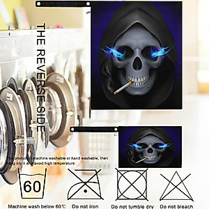 visesunny Sugar Skull Blue Smoke Syulish 2Pcs Wet Bag with Zippered Pockets Washable Reusable Roomy Diaper Bag for Travel,Beach,Daycare,Stroller,Diapers,Dirty Gym Clothes,Wet Swimsuits,Toiletries