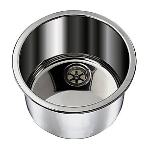 Ambassador Marine Cylinder Stainless Steel Brushed Finish Sink, 11 1/2-Inch Wide x 5 1/4-Inch Deep