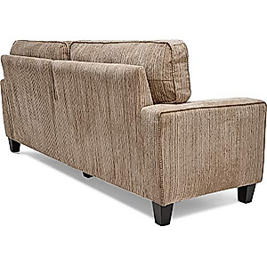 Serta Palisades Upholstered Sofas for Living Room Modern Design Couch, Straight Arms, Soft Fabric Upholstery, Tool-Free Assembly, 73" Sofa, Beige