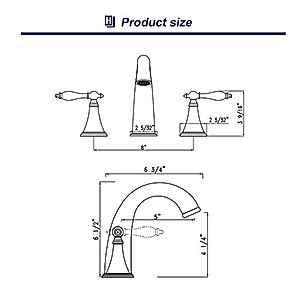 HOMELODY Widespread Bathroom Faucet 8 Inch Lavatory Faucet 2 Handle with Pop Up Drain and Supply Hose, Brushed Nickel