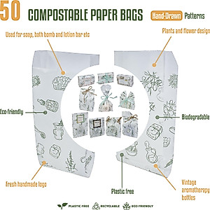 Soap Mold Making Kit with Wooden Cutter Soap Molds Silicone 46oz Purple | Melt and Pour or Cold Process, 50pc Soap Packaging Paper Bags and Slicer | Gift for Wife Women Housewife Soaper