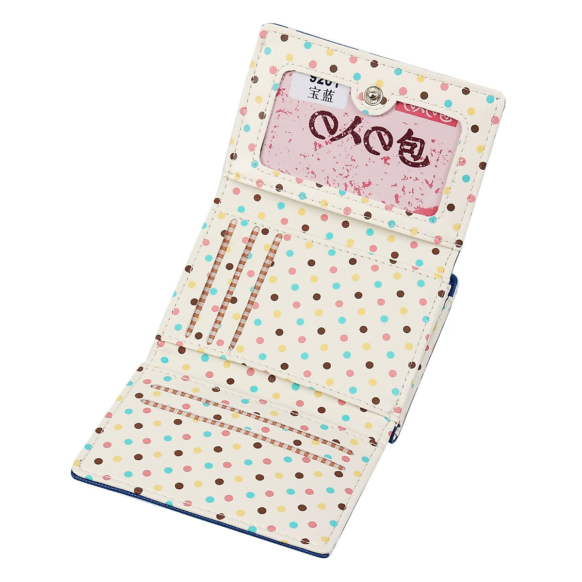 Damara Female Faux Leather Card Holder Mini Wallet Clutch,Dark Blue