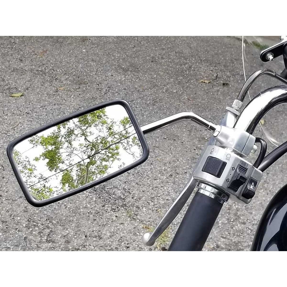 10 mm Bolt Chrome Motorcycle Universal Handlebar Rear view Side Mirrors for Harley Kawasaki Suzuki Aprilia Street Bike Cruiser Scooter Mirror SIZE:125mm X 70mm