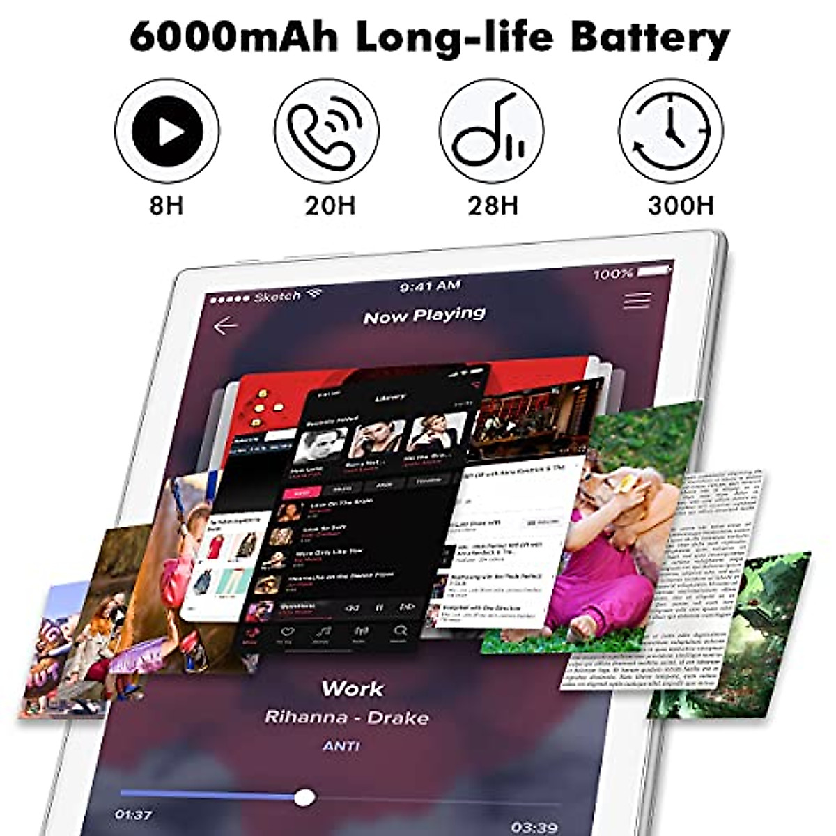 ZONKO Tablet 10.1 inch Android Tablet with 2GB+32GB, 3G Phone Tablets & Dual Sim Card & 2MP+ 5MP Dual Camera, Quad Core Processor, 1280x800 IPS HD Display,GPS, FM (Silver)