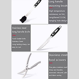 SEFAX 29PCS Stainless Steel Grilling Kit, BBQ Tools Set with Portable Compact Carry Case, Grill Accessories, Grill Accessories for Travel, Picnics, RVs, Camping, BBQs, Parties