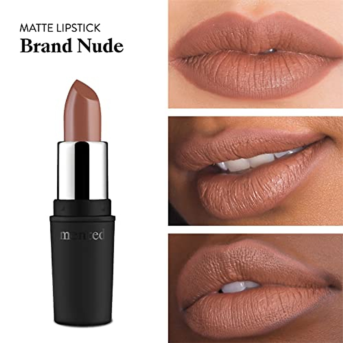 Mented Cosmetics Nude Lipstick for Women, Matte Long-Lasting Lip Stick, 24 Hour Stay Moisturizing Vegan, Paraben & Cruelty-Free, Enhances All Complexions, Perfect for Everyday Makeup, Brand Nude