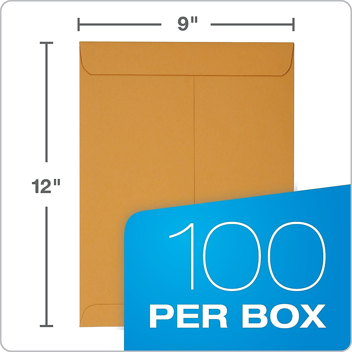 Quality Park 9" x 12" Self-Seal Catalog Envelopes, for Mailing, Organizing and Storage, Brown Kraft, Heavy 28-lb Paper, 100 Per Box (QUA44562)