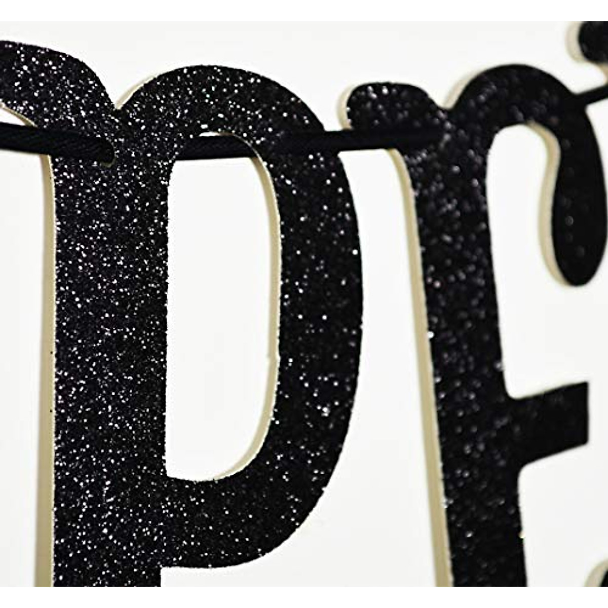 Qttier Aged to Perfection Banner for 50th 60th 70th 80th 90th 100th Birthday Anniversary Party Decorations Assembled Supplies Decor Favors Bunting Photo Booth Props Sign (Black Glitter)