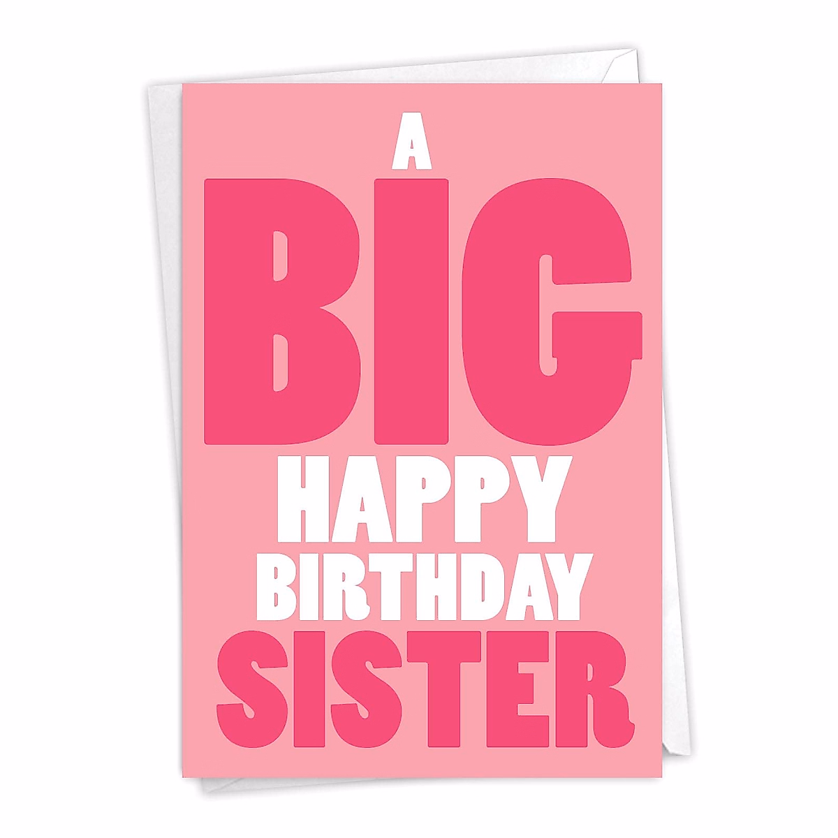NobleWorks Birthday Sister Greeting Card with 5 x 7 Inch Envelope (1 Card) Big Happy Birthday Sister C5971BSG